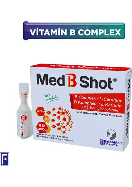 Med B Shot B12 Kompleks Vit. (METİLKOBALAMİN) | Pusula Beşeri